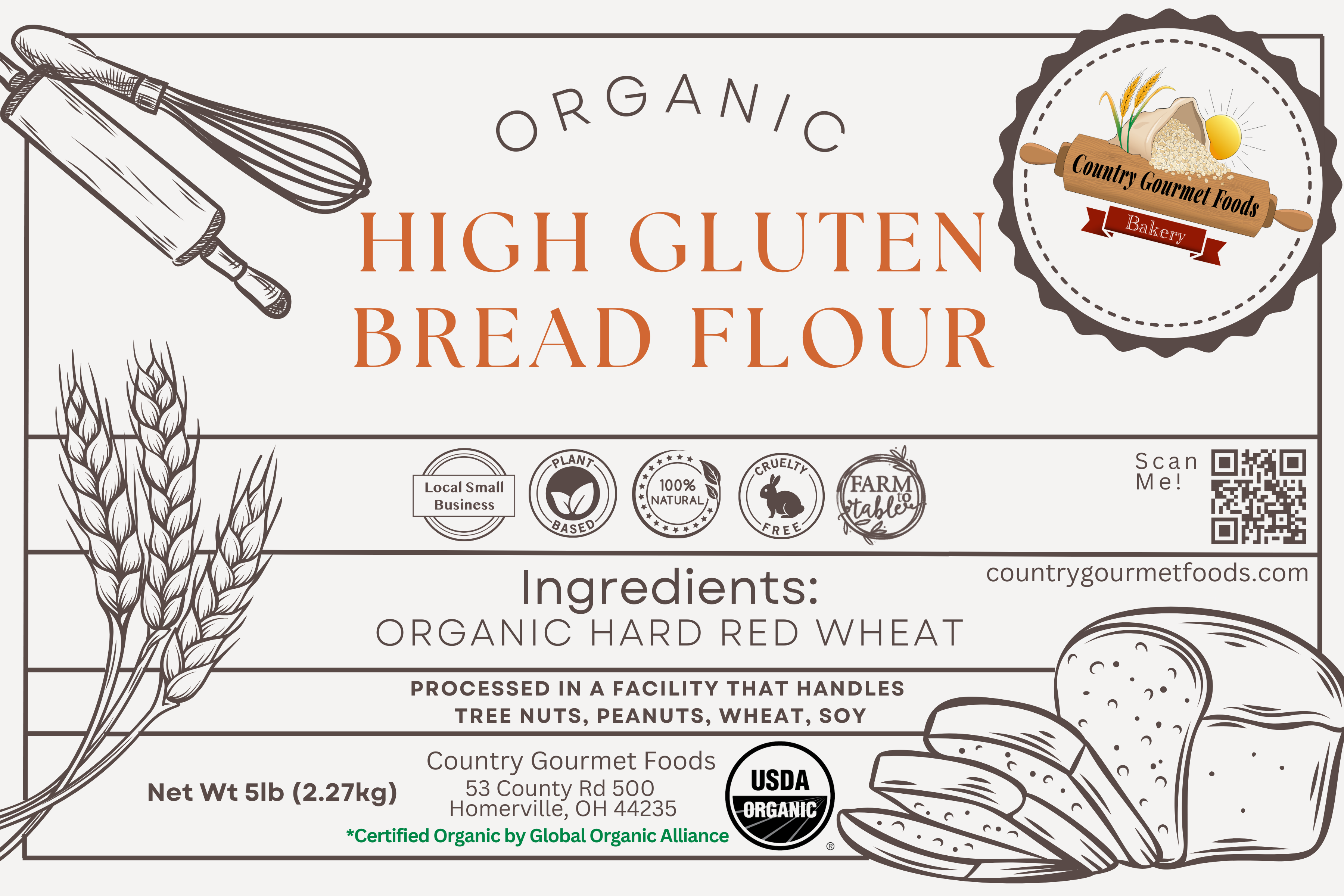 Organic High Gluten Bread Flour – Country Gourmet Foods